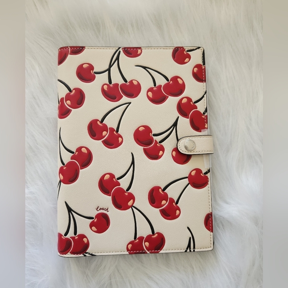 Coach | Office | Nwt Coach Notebook In Signature Canvas With Cherry ...